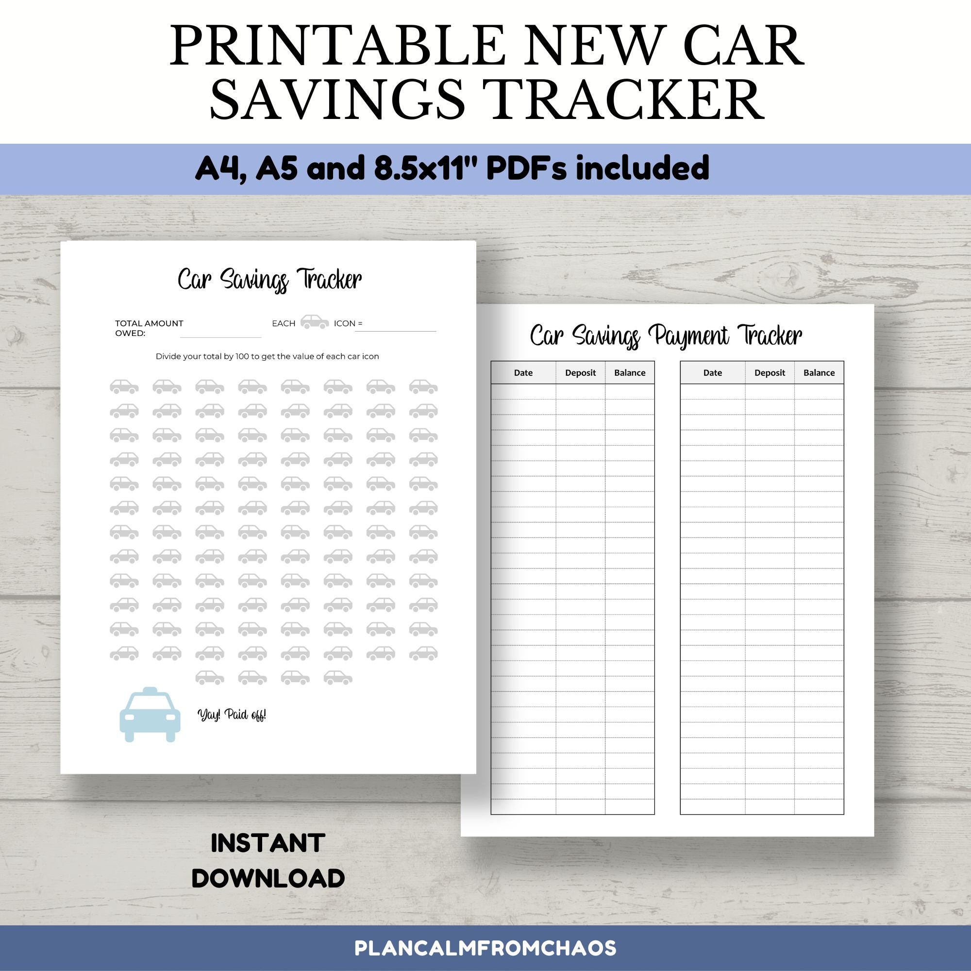 Printable New Car Savings Trackers. DIGITAL DOWNLOAD. Car Fund Trackers ...