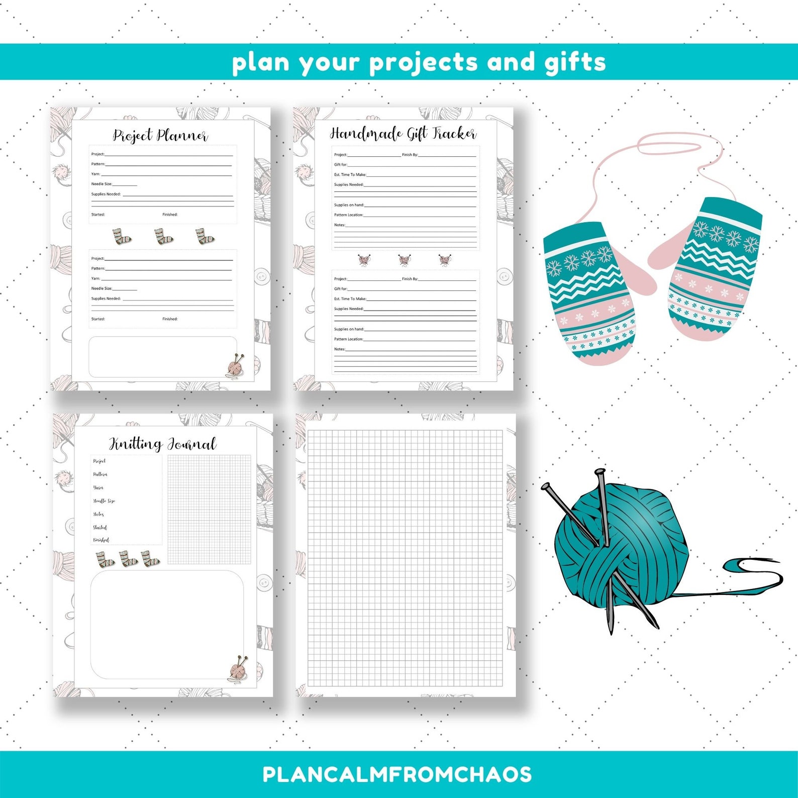 Printable Knitting Journal. DIGITAL DOWNLOAD. Use These - Etsy