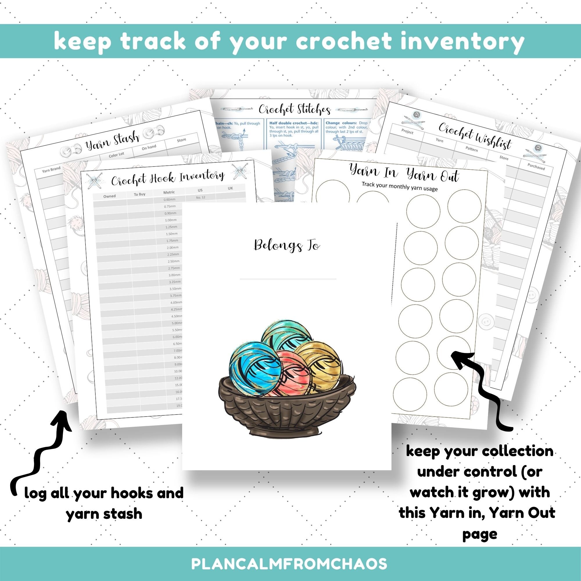 Buy Printable Crochet Planner. DIGITAL DOWNLOAD. Use These Online in ...