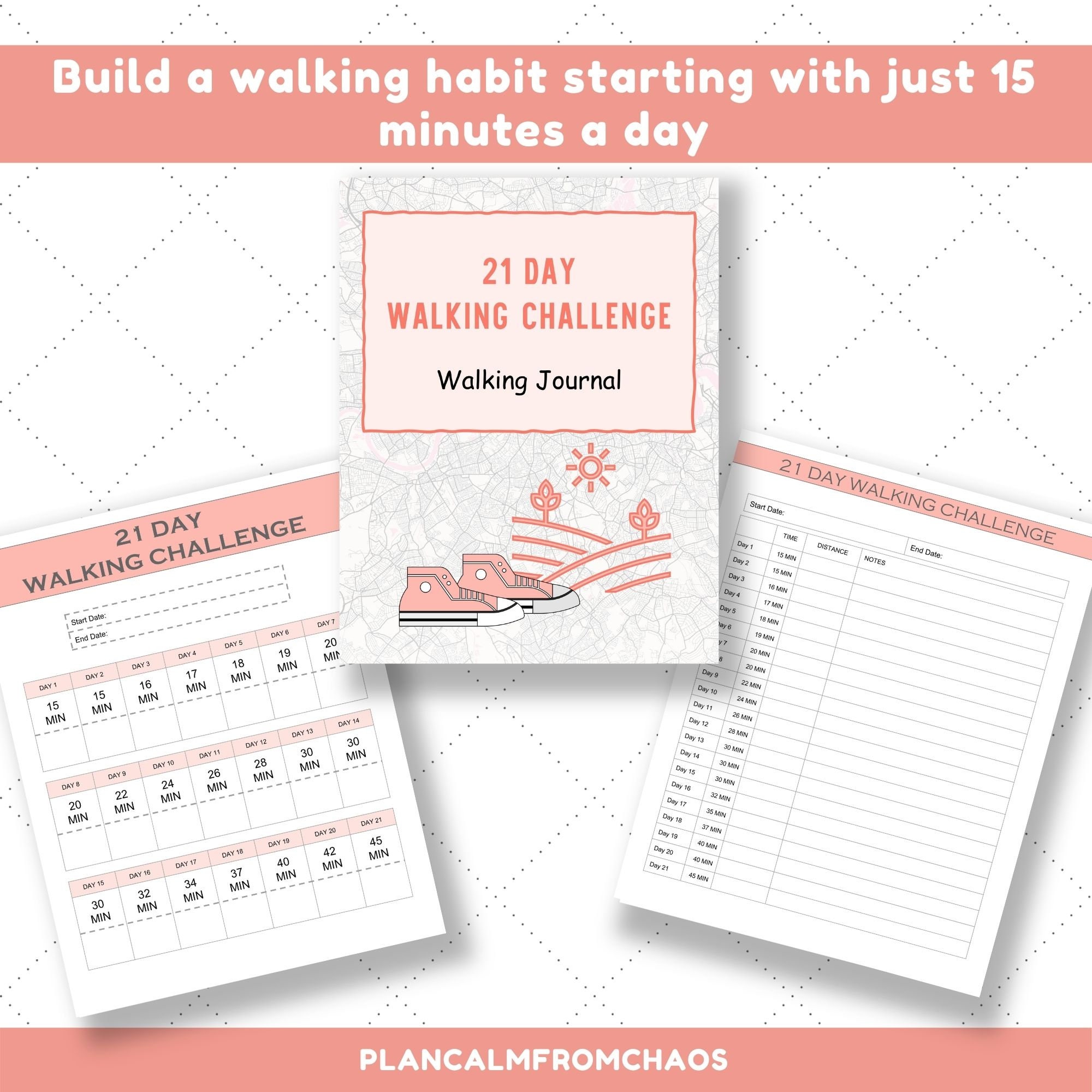 21 Day Walking Challenge With Printable Walking Journal. DIGITAL ...