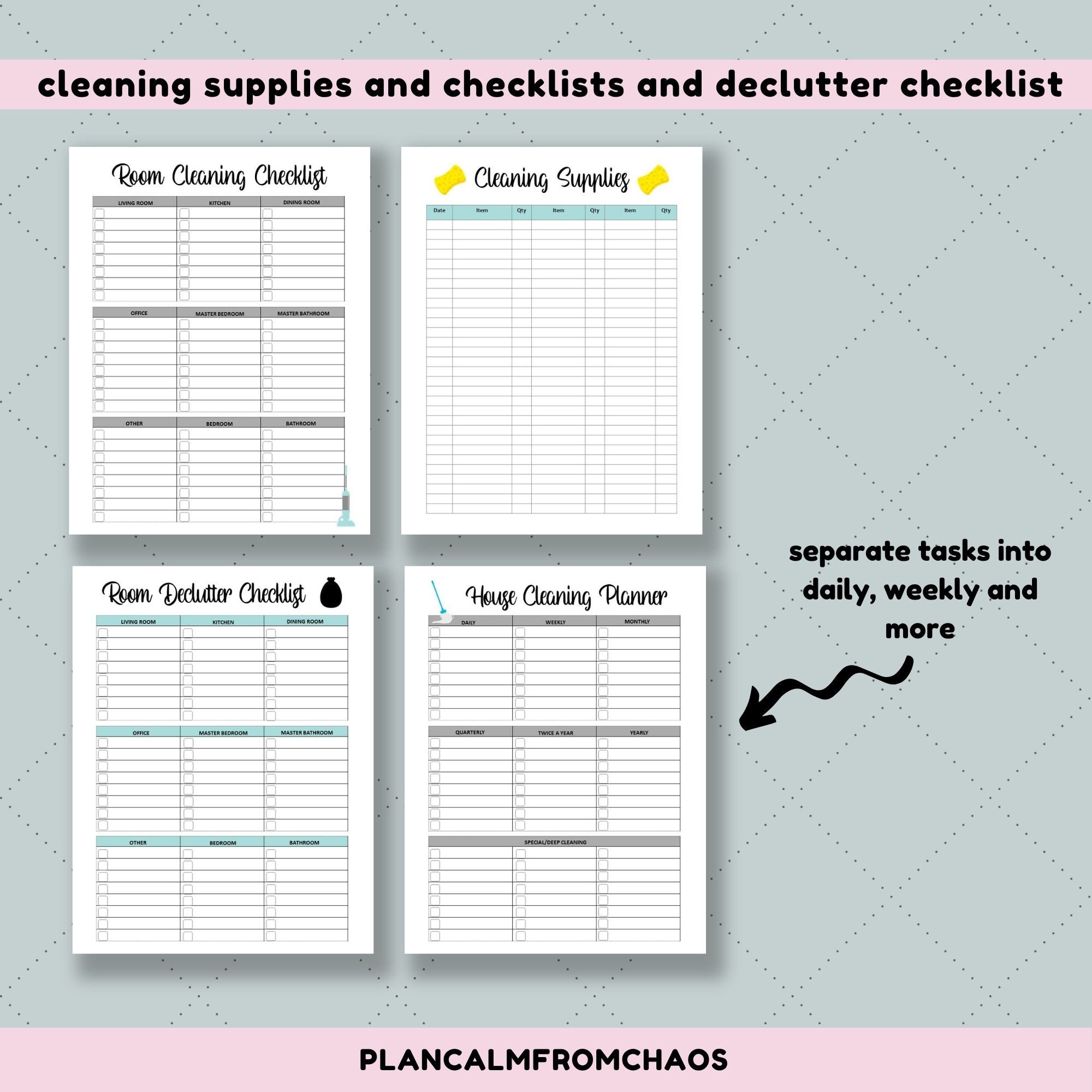 Printable Home Management Bundle, DIGITAL DOWNLOAD. 15 Page Household ...