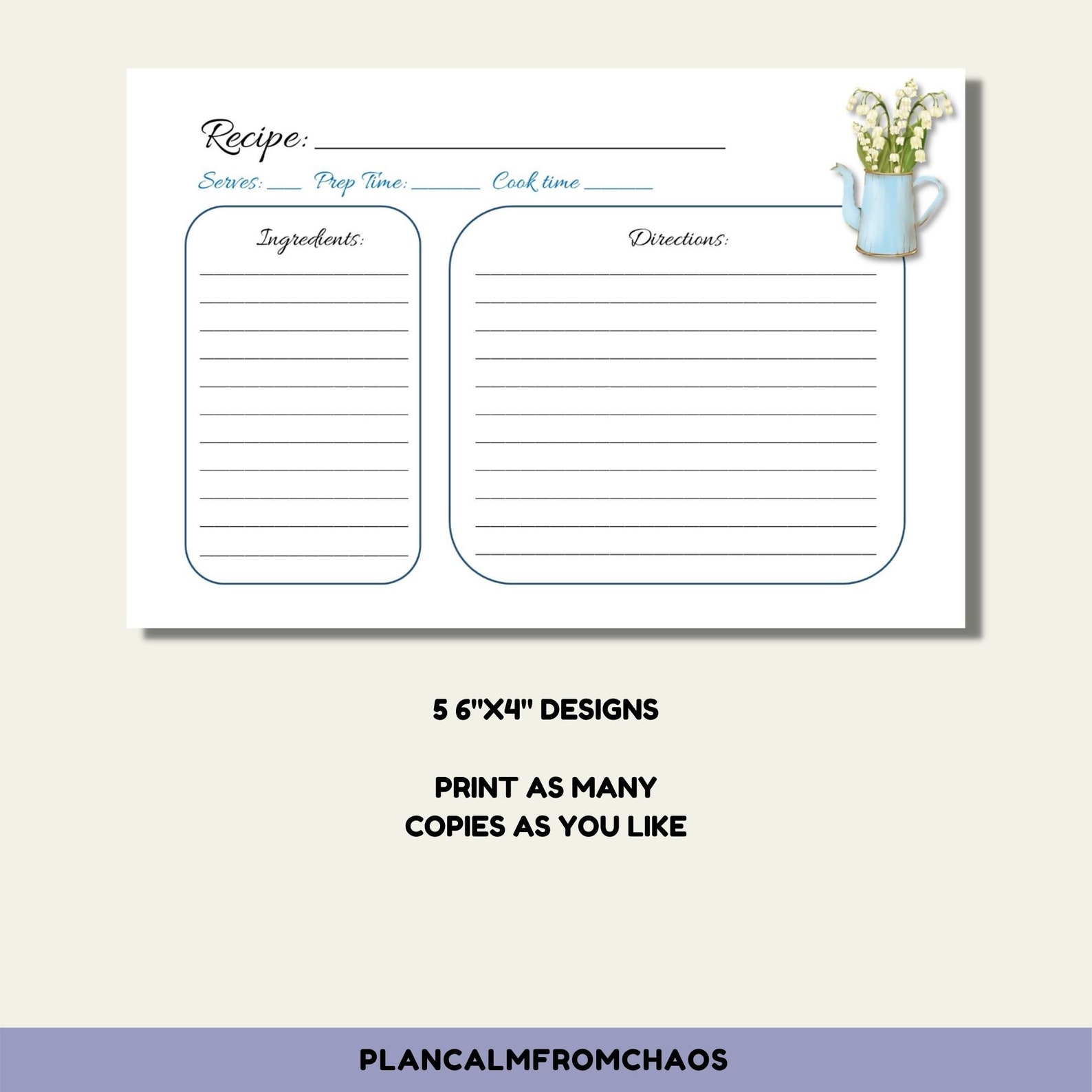 Printable Easter Recipe Cards DIGITAL DOWNLOAD | Etsy