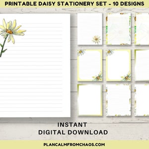 Daisy Printable Stationery DIGITAL DOWNLOAD Printable - Etsy