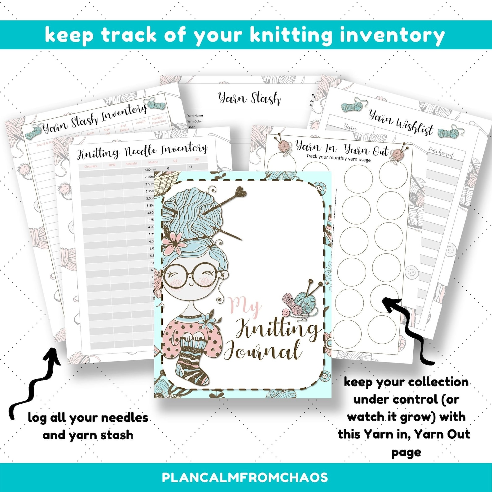 Printable Knitting Journal. DIGITAL DOWNLOAD. Use These | Etsy