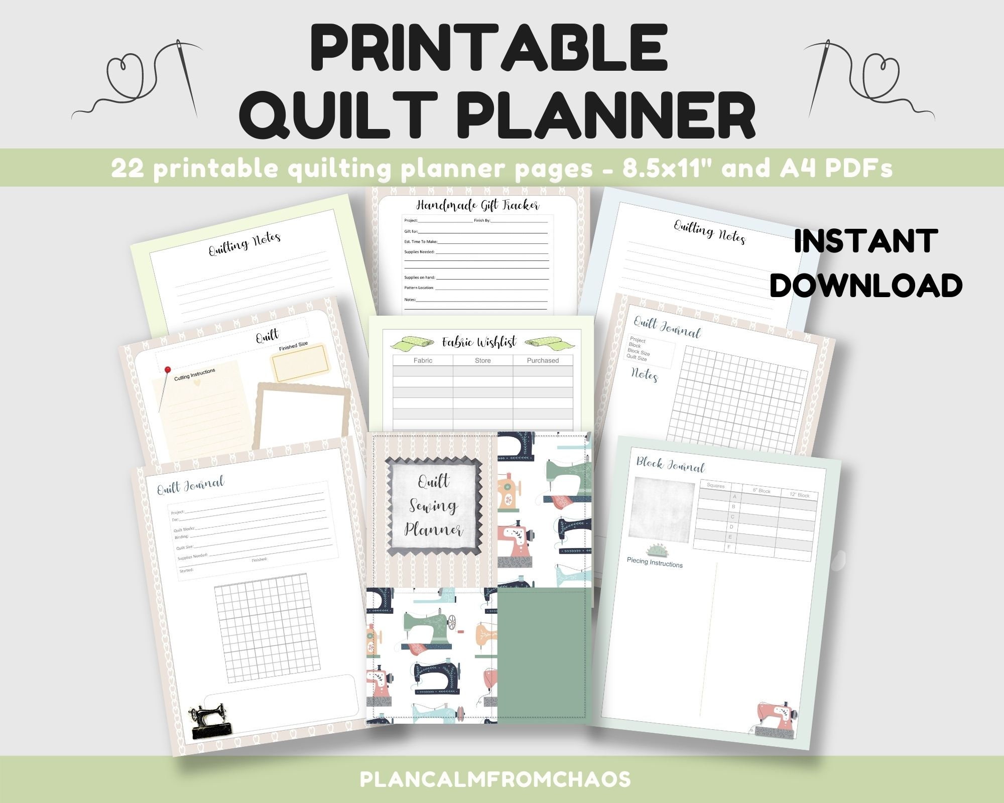 Printable Quilt Planner. DIGITAL DOWNLOAD. Use These Printable - Etsy UK