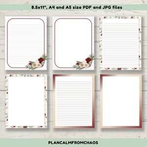 Printable Winter Floral Stationery Set, DIGITAL DOWNLOAD, Printable ...