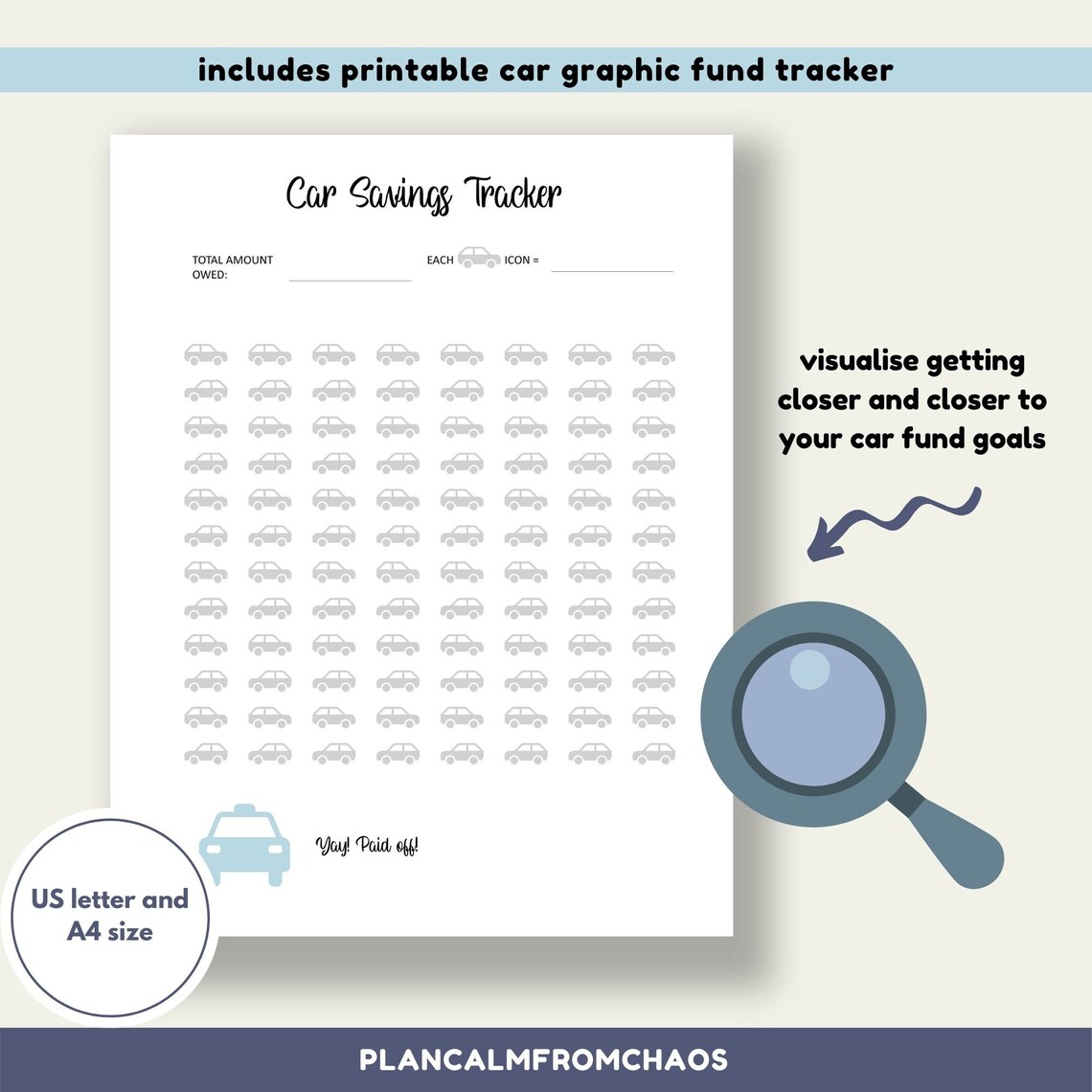 Printable New Car Savings Trackers. DIGITAL DOWNLOAD. Car Fund - Etsy