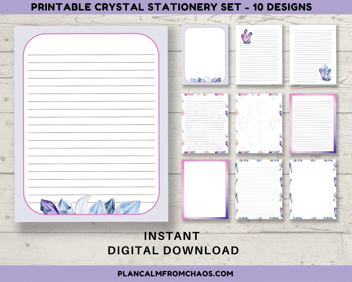 Printable Crystal Stationery DIGITAL DOWNLOAD Printable - Etsy