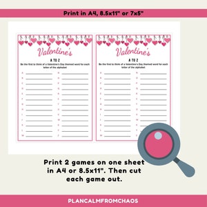 Valentine's Day Printable A to Z Game, DIGITAL DOWNLOAD, Printable ...