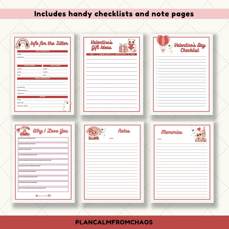 Valentines Day Planner Printable ,DIGITAL DOWNLOAD, 21 Page Printable ...