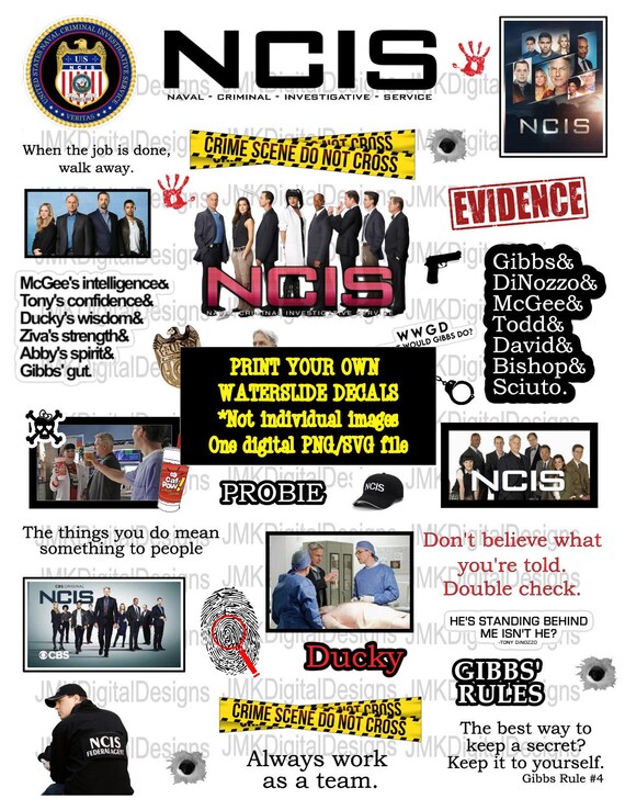 NCIS PRINT your own waterslide decals svg/png Digital File | Etsy