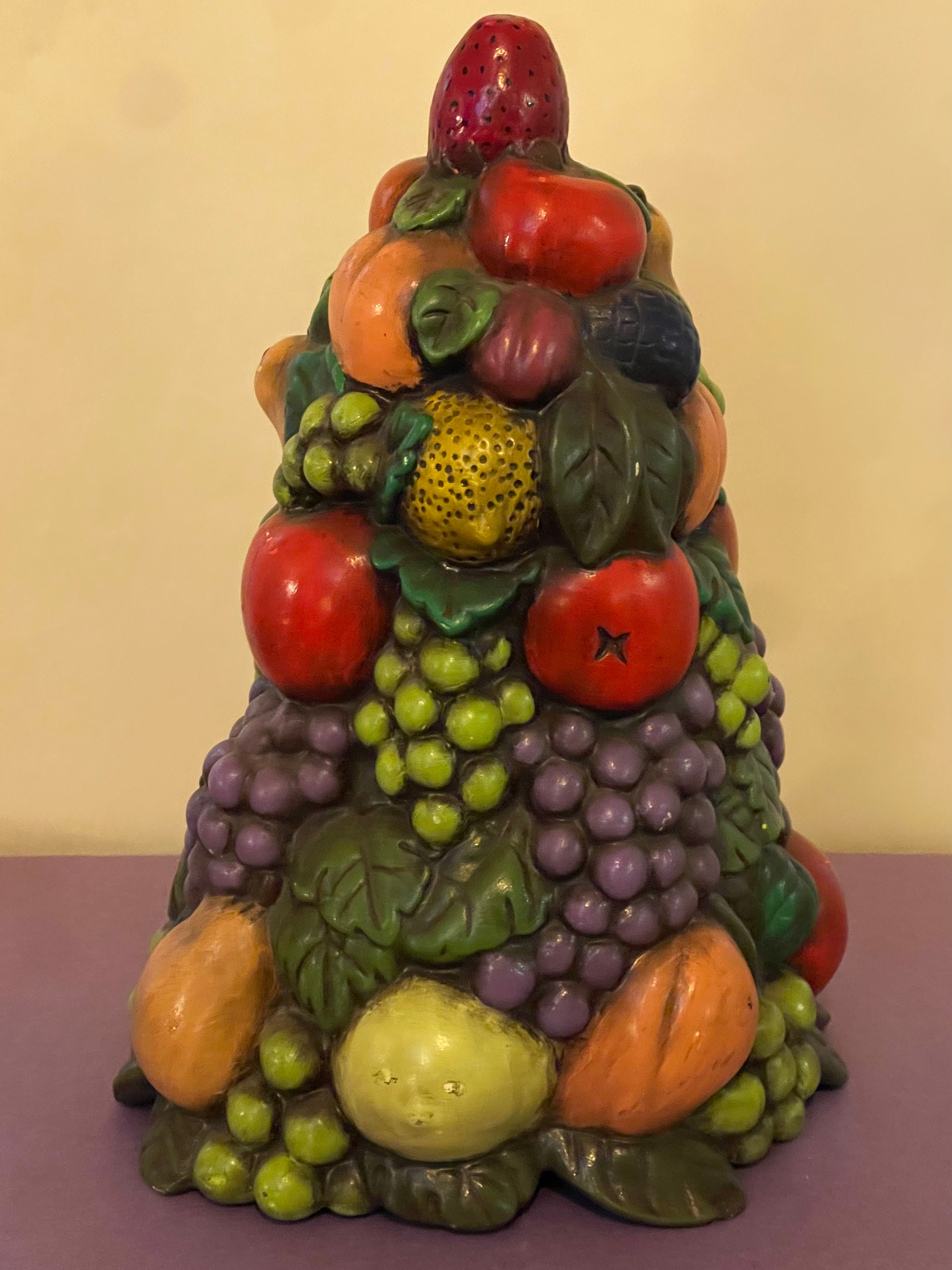 Vintage Ceramic Holland Mold Painted Fruit Centerpiece Topiary 11.5” - Etsy