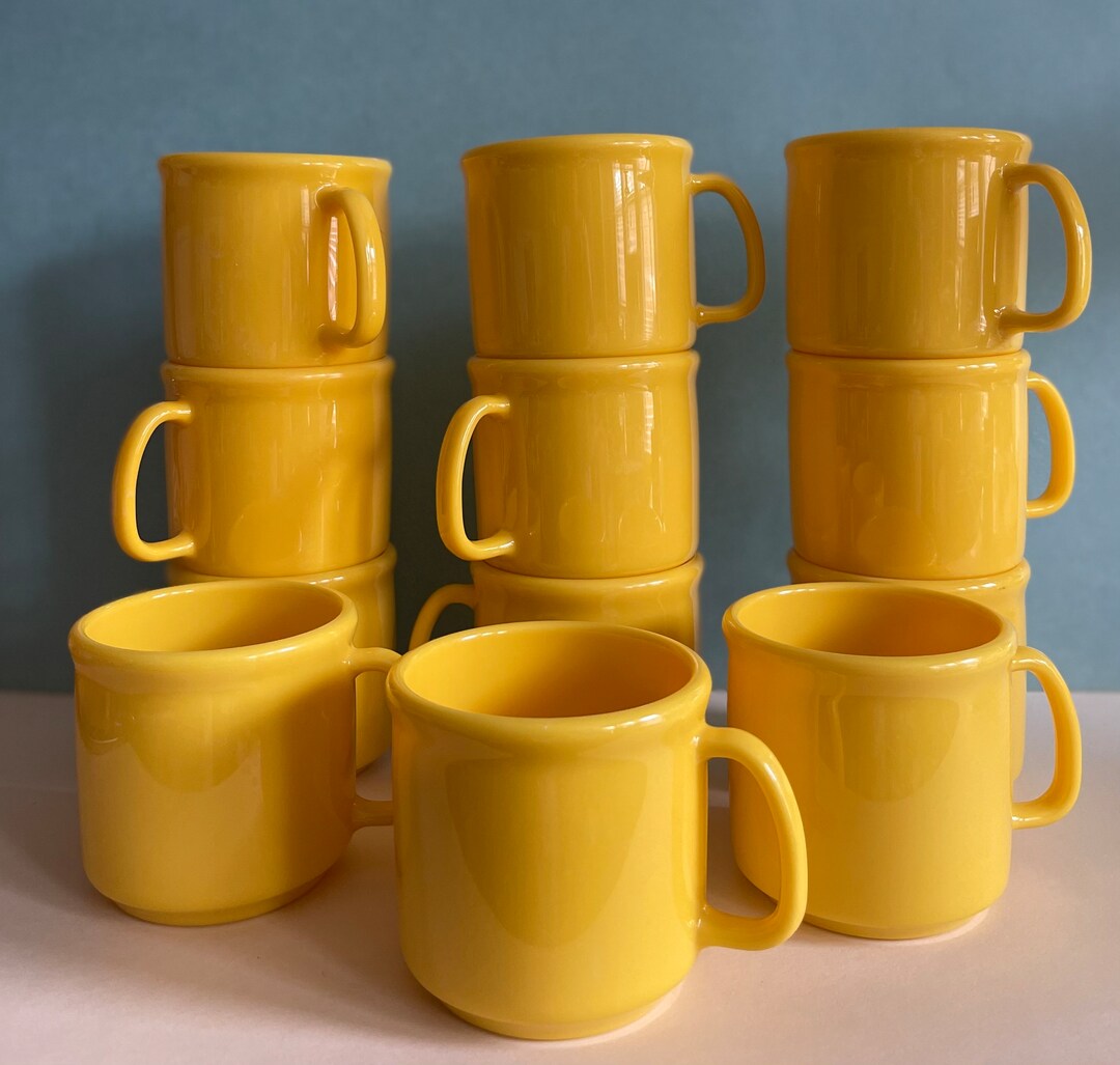 Vintage Melmac Mugs: Bright Yellow Set of 12 - Etsy