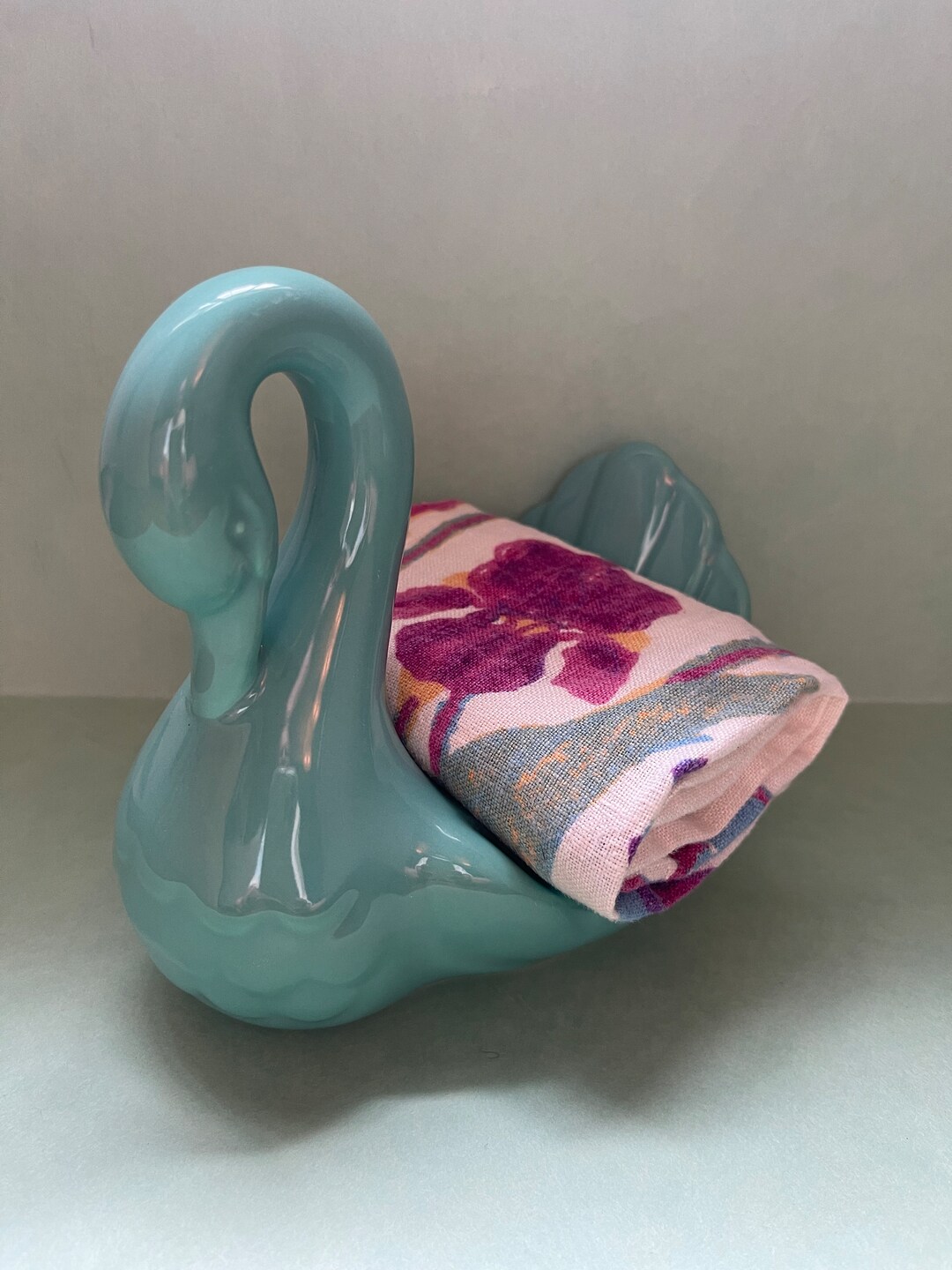 Andre Richards Japan 1980’s Sea Foam Green Ceramic Swan Holder - Etsy