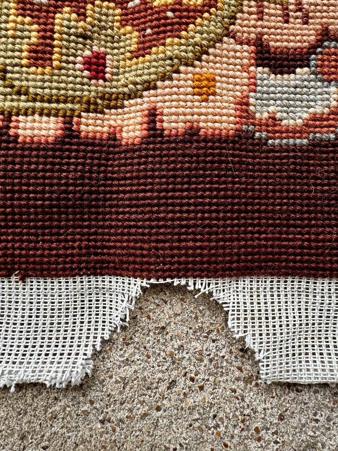 Vintage 1950s-1960s French Needlepoint With Griffin and Floral Motif ...