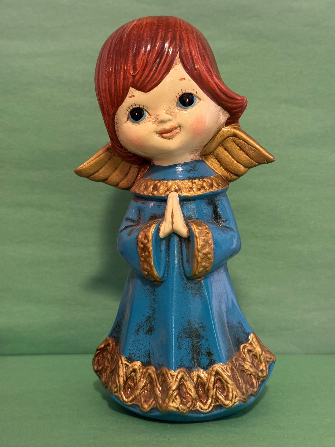 Vintage Paper Mache Big Eyes Angel Figurine Made in Japan - Etsy