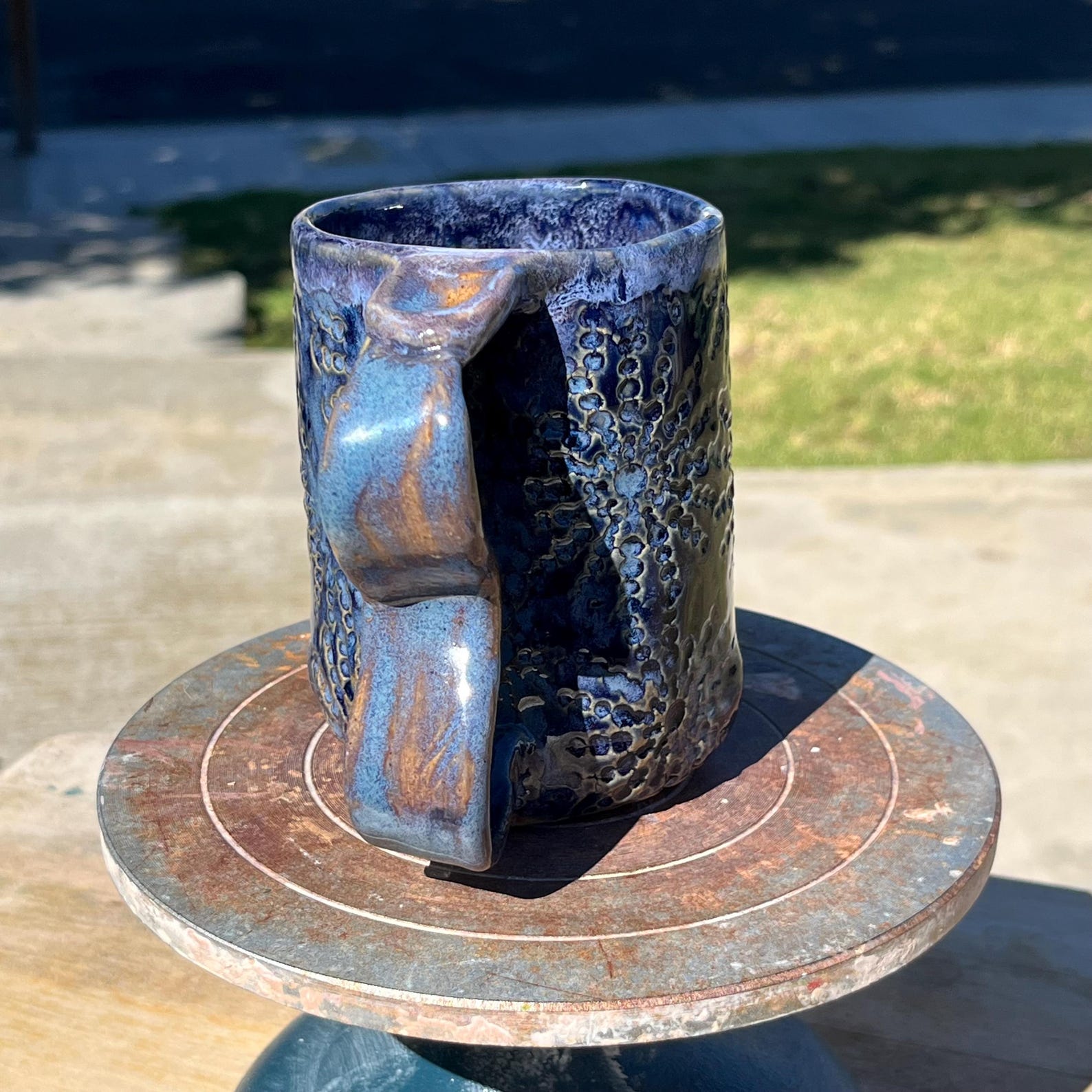 Blue Bubble Burst Ceramic Mug - Etsy