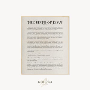The Birth of Jesus Christmas Bible Passage Wall Art Digital Download - Etsy