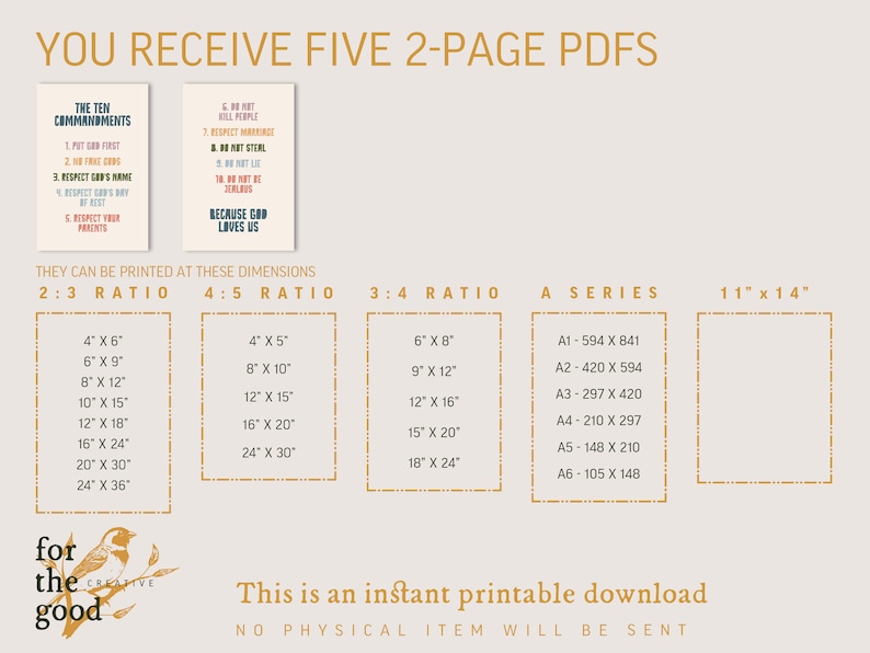 The Ten Commandments for Kids Digital Download Set - Etsy