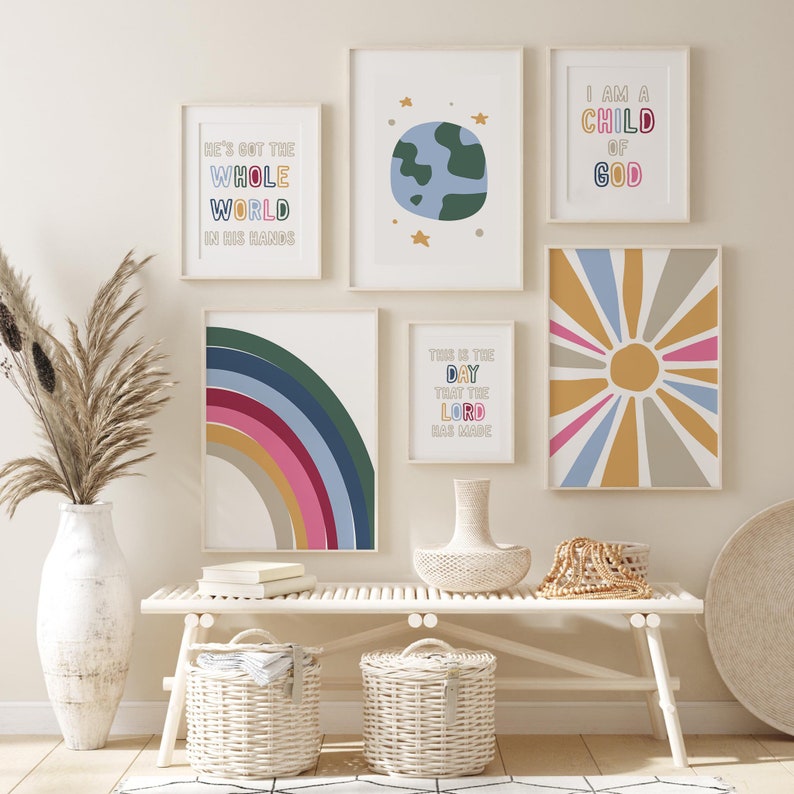 Kids and Nursery Bright Christian Digital Download Set of 6 - Etsy