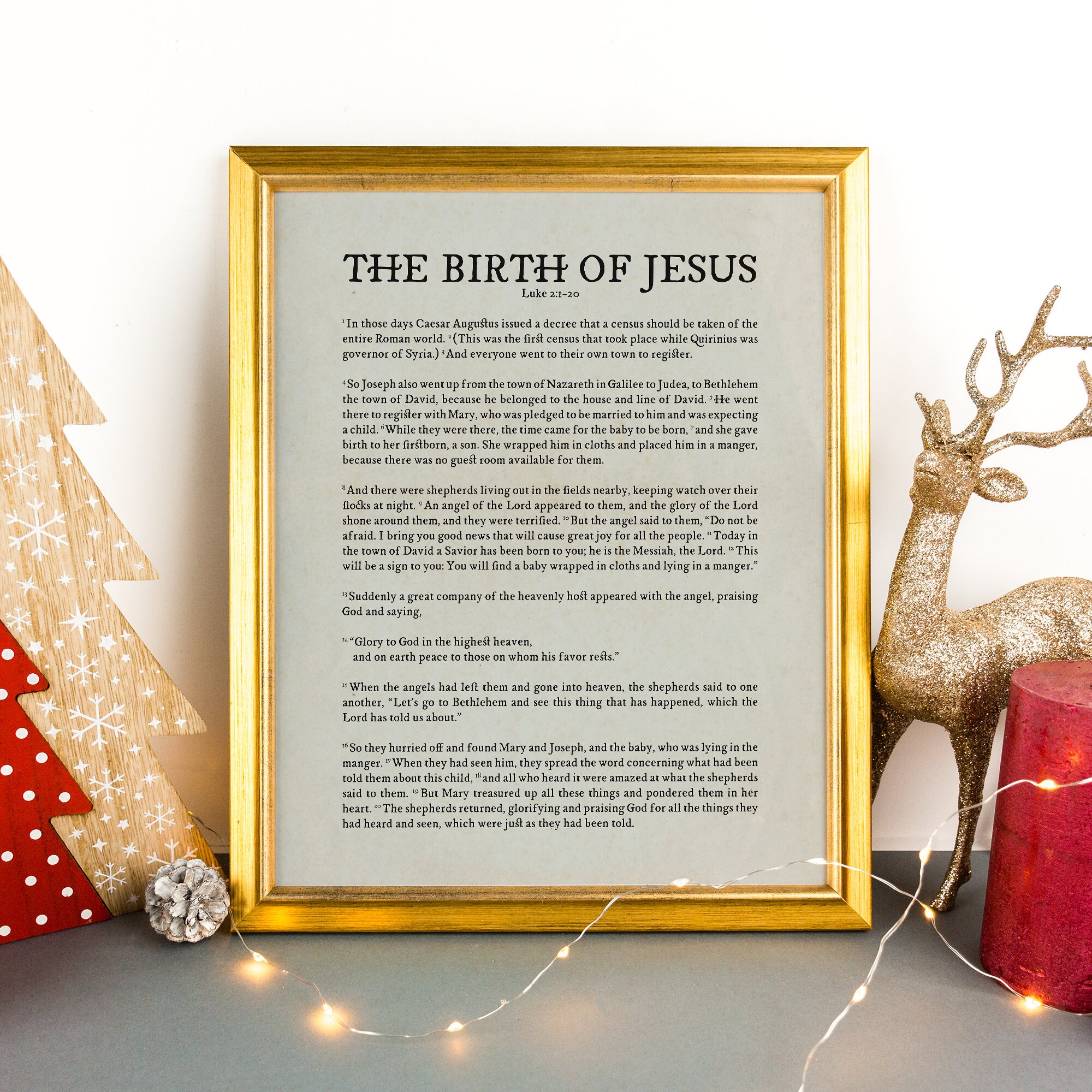 The Birth of Jesus Christmas Bible Passage Wall Art Digital | Etsy