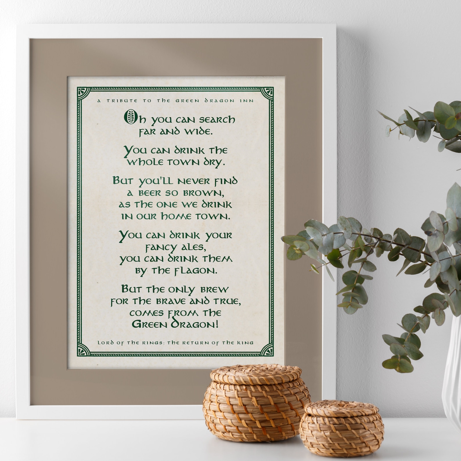 The Green Dragon Tolkien Poster Digital Download - Etsy