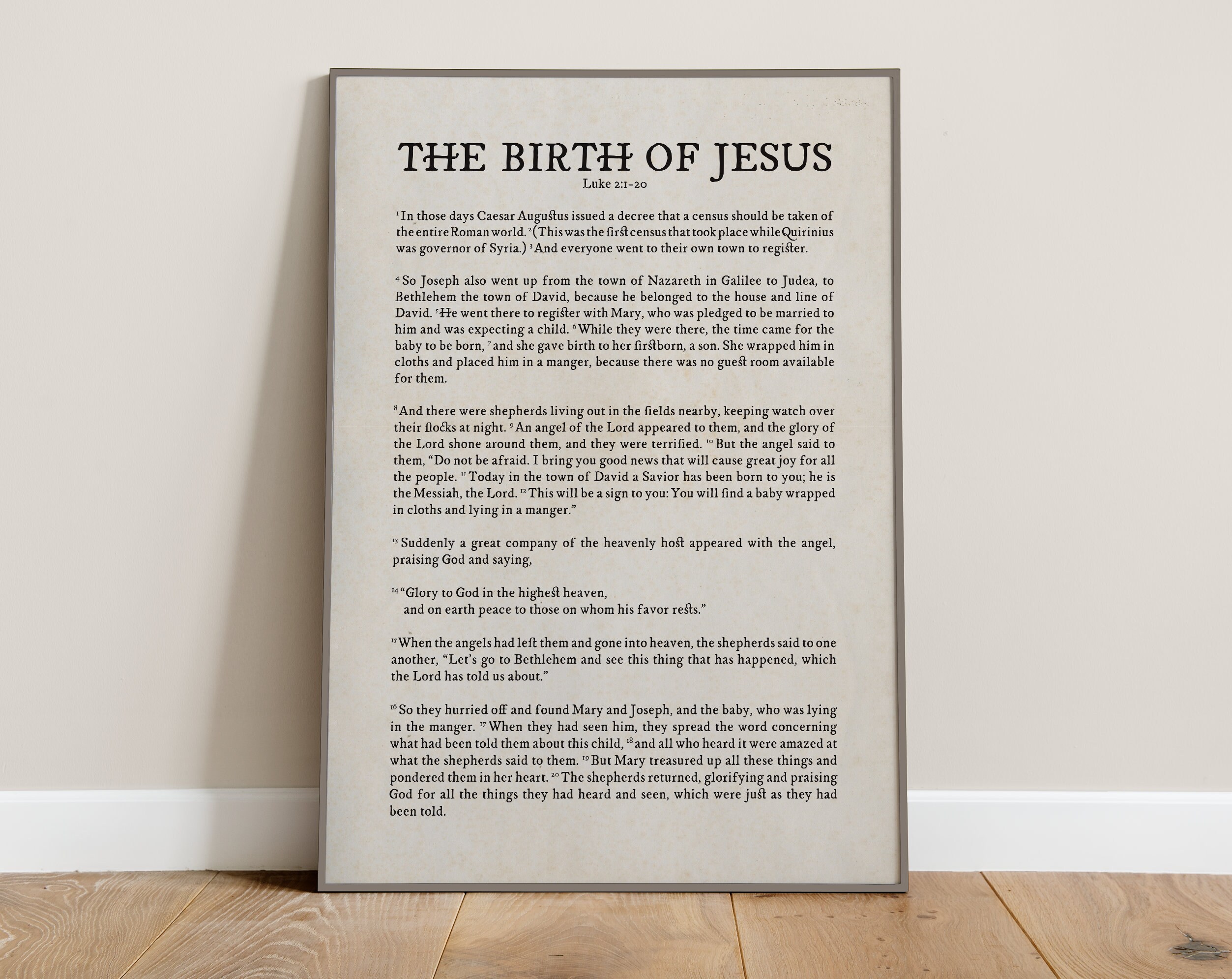 The Birth of Jesus Christmas Bible Passage Wall Art Digital Download - Etsy
