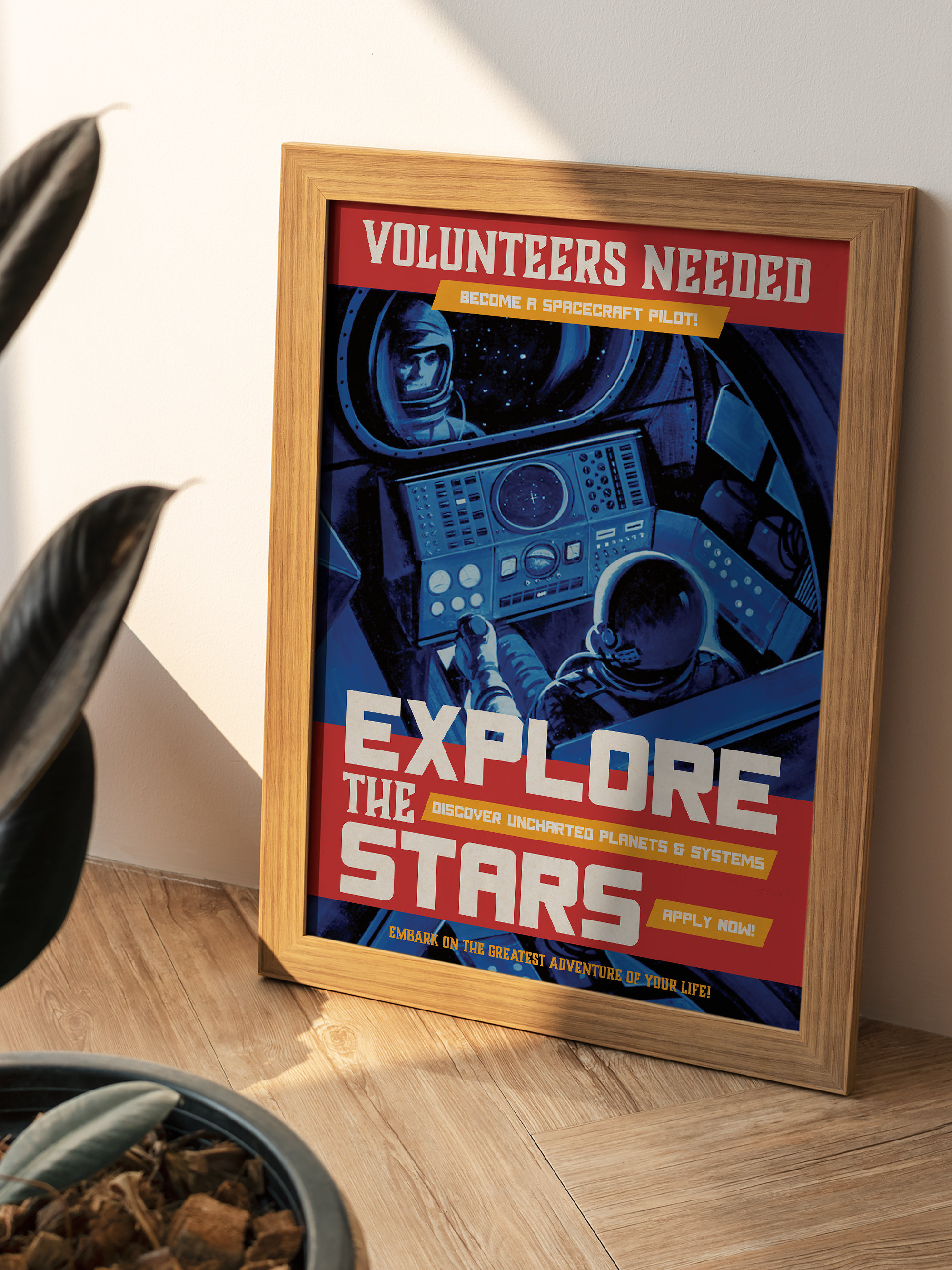 Explore the Stars Vintage Space Travel Spaceship Poster - Etsy