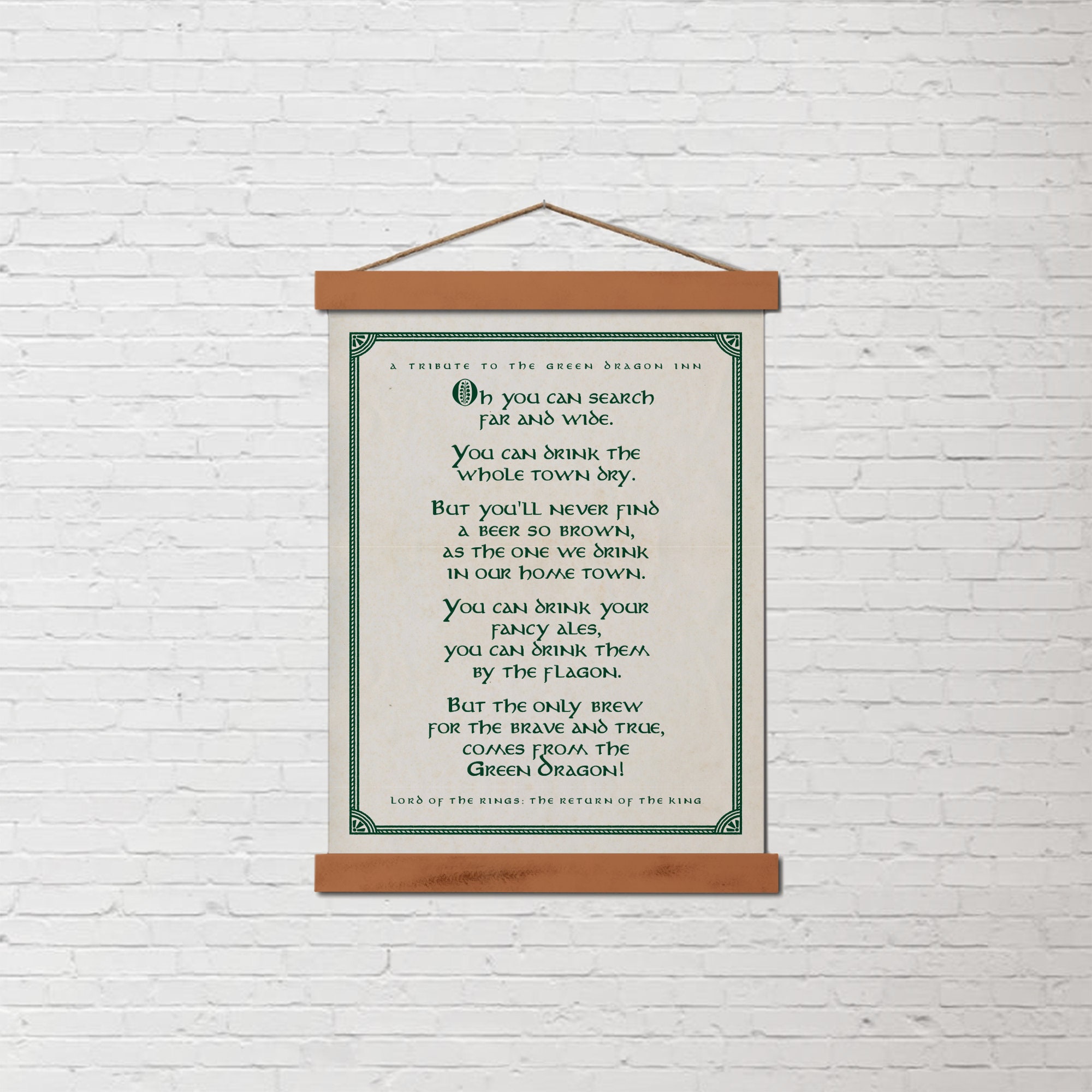 The Green Dragon Tolkien Poster Digital Download - Etsy