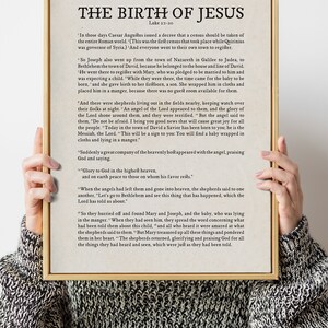 The Birth of Jesus Christmas Bible Passage Wall Art Digital Download - Etsy