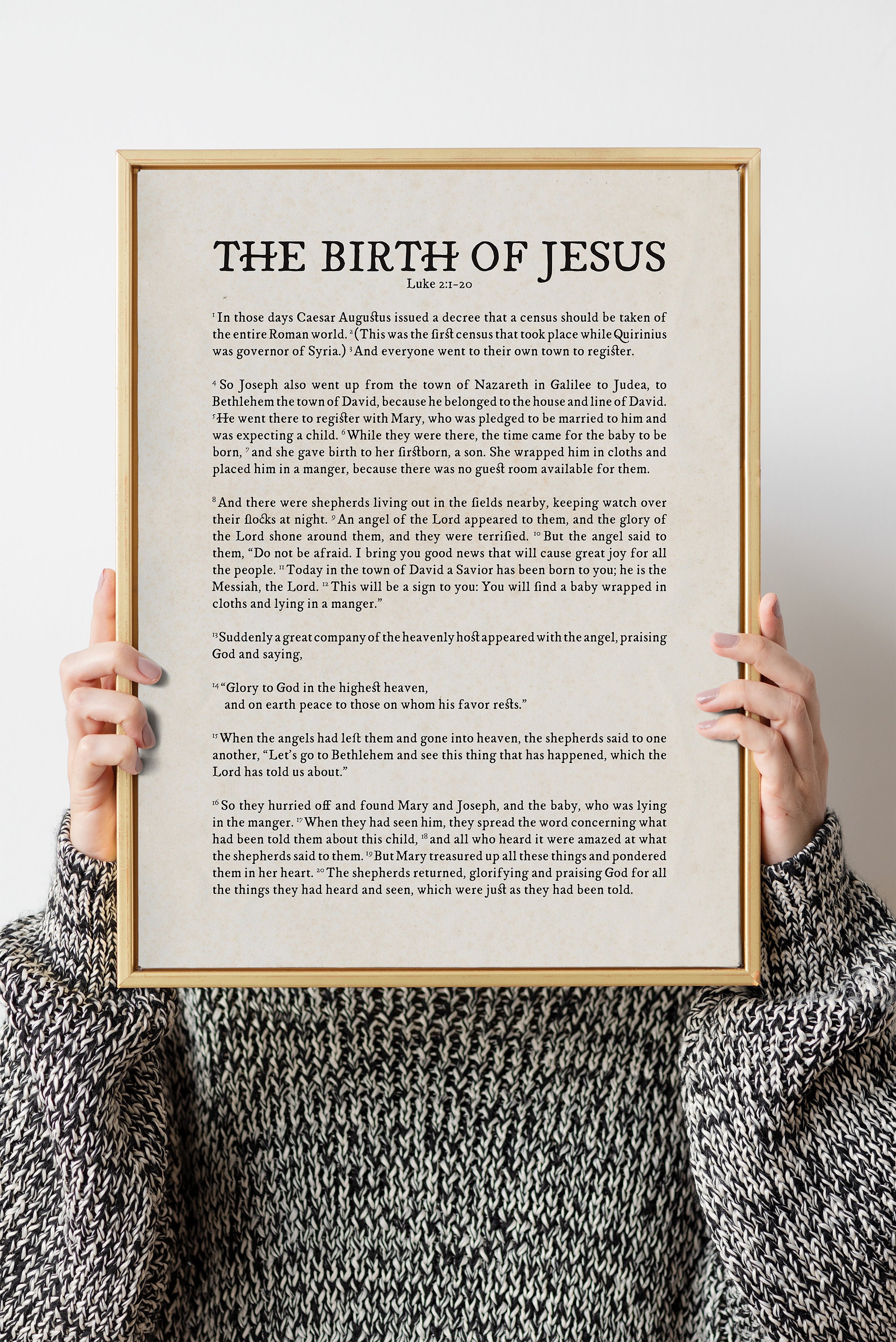 The Birth of Jesus Christmas Bible Passage Wall Art Digital Download - Etsy