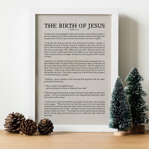 The Birth of Jesus Christmas Bible Passage Wall Art Digital Download - Etsy