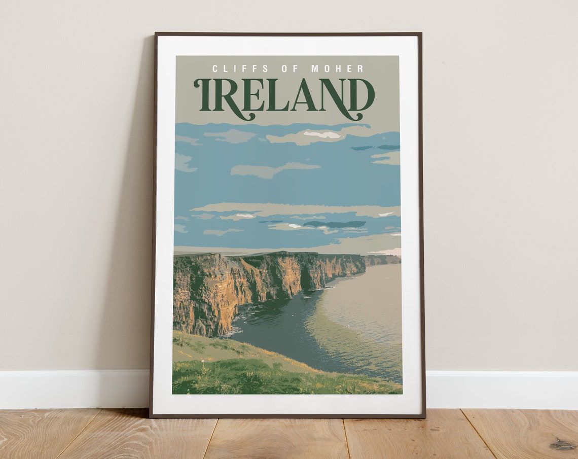 Ireland Travel Poster Cliffs of Moher Digital Download - Etsy