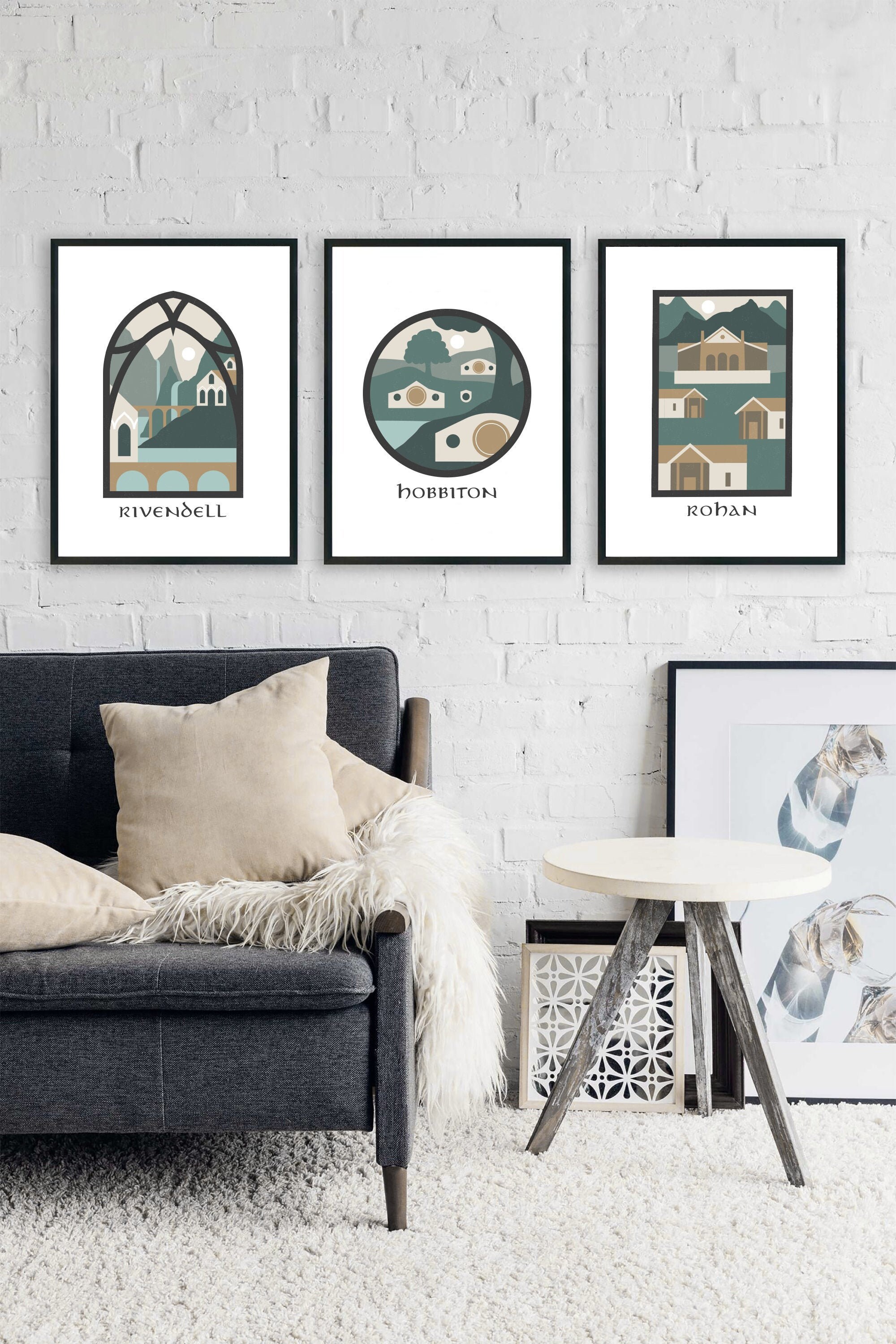 Tolkien Rivendell Hobbiton Rohan Poster Illustrations Digital | Etsy