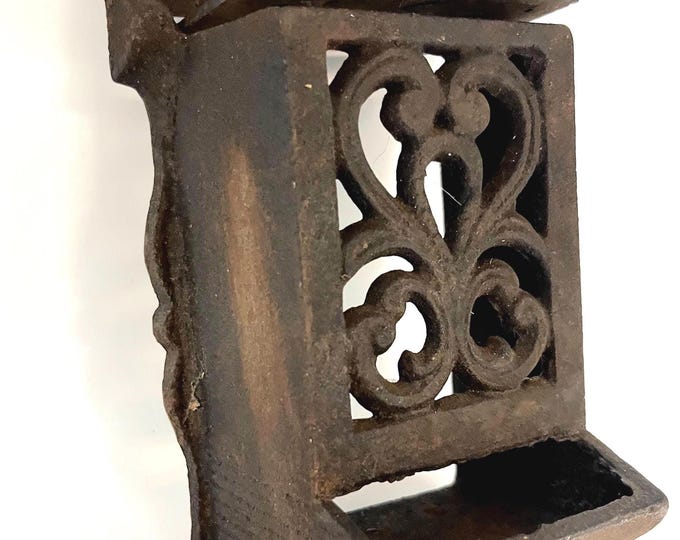 Vintage Cast Iron Match Box Holder - Etsy