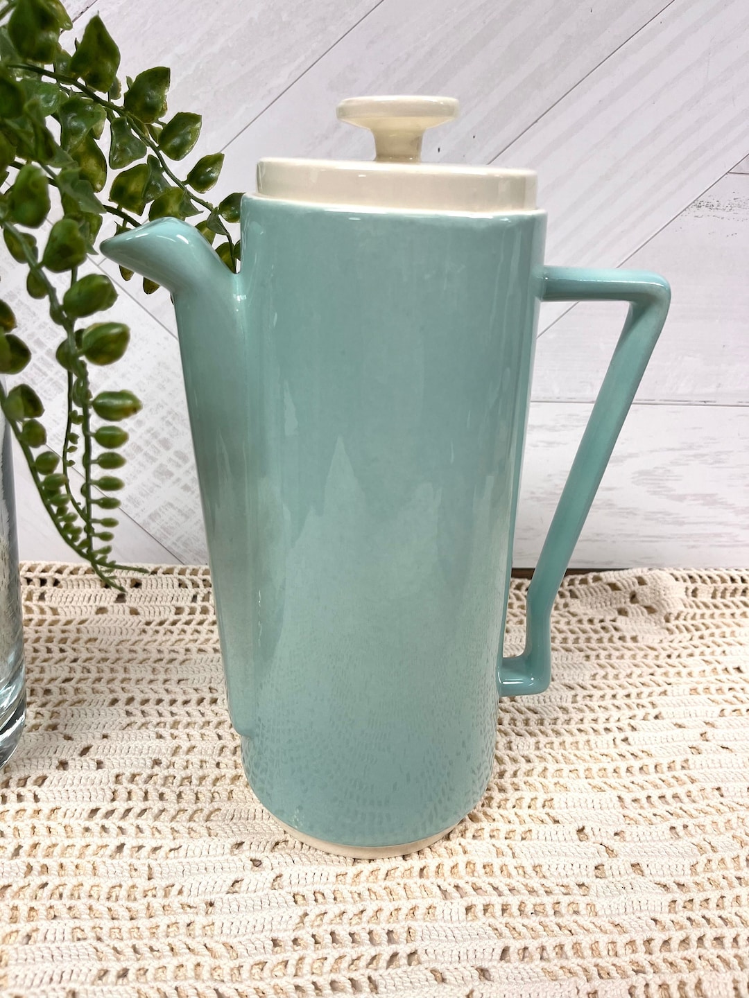 Tall Robin's Egg Blue Teapot MCM Look - Etsy