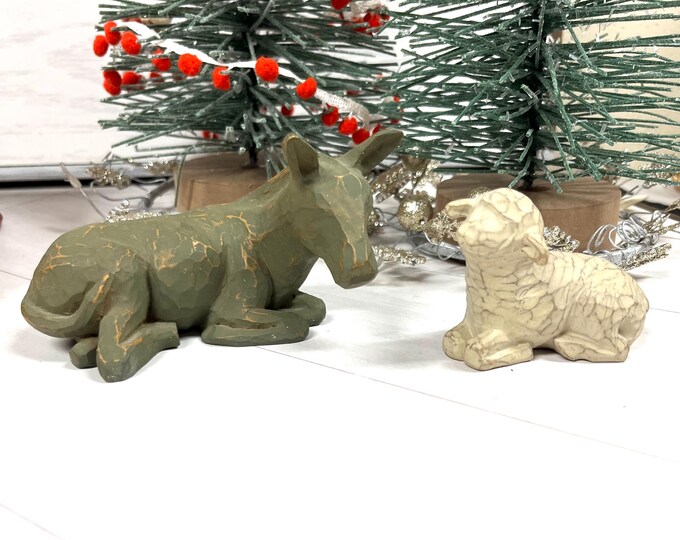 Willow Tree Nativity Donkey & Sheep From Set #26005 - Etsy