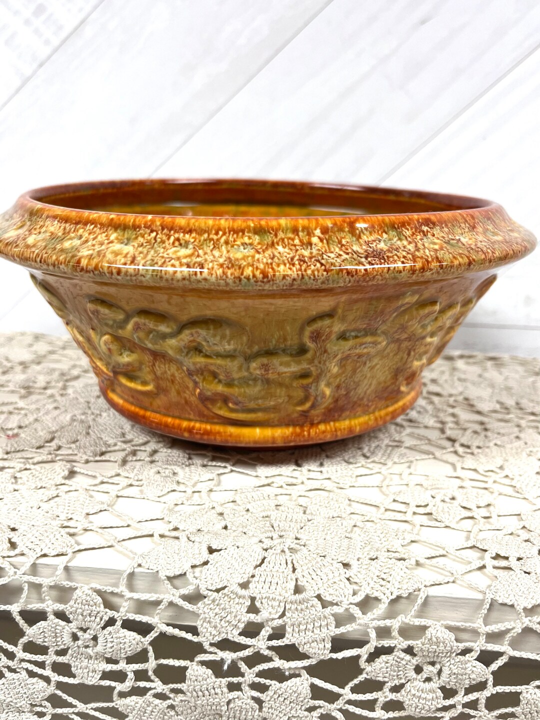 Vintage Haeger Pottery Bowl/flower Pot - Etsy
