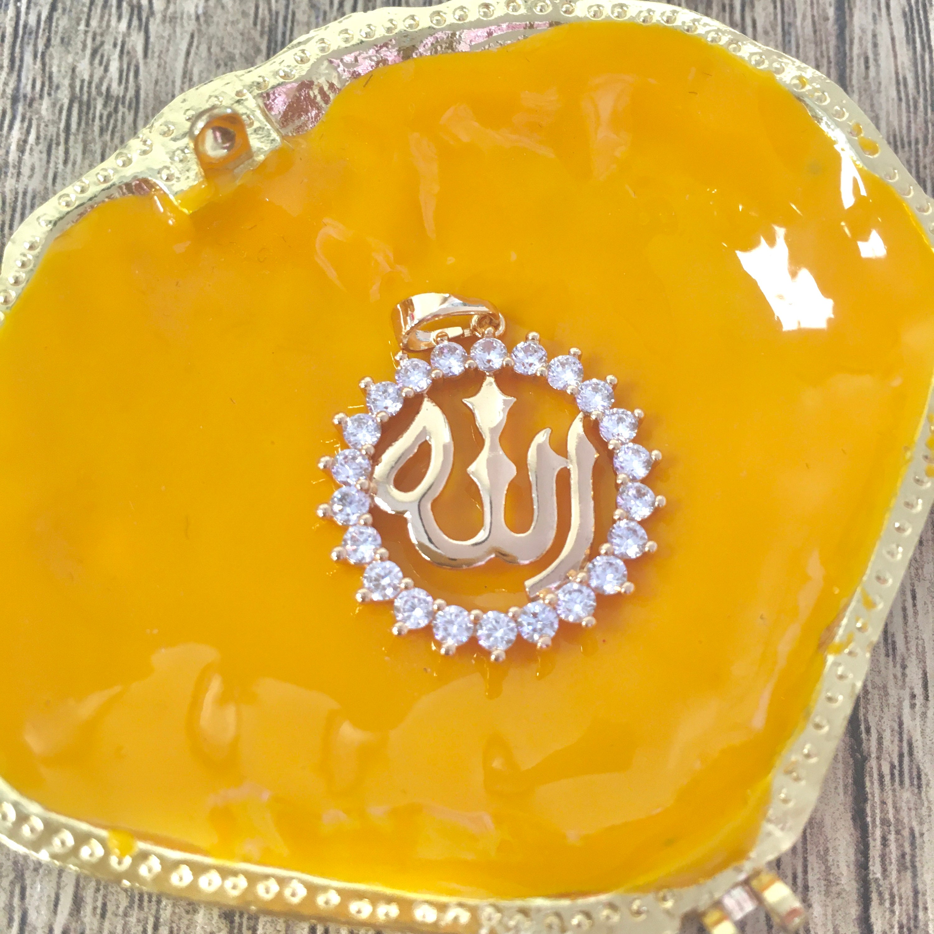 Allah Charms Allah Gold Pendant 18k Gold Plated Dull Gold - Etsy