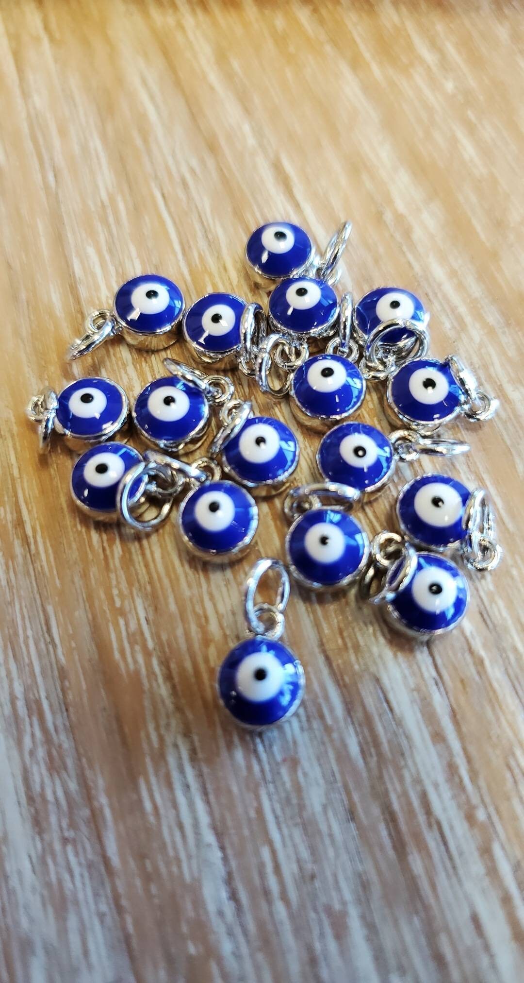 Evil Eye Charm Blue Evil Eye Light Blue Evil Eye Brass Evil - Etsy Hong ...