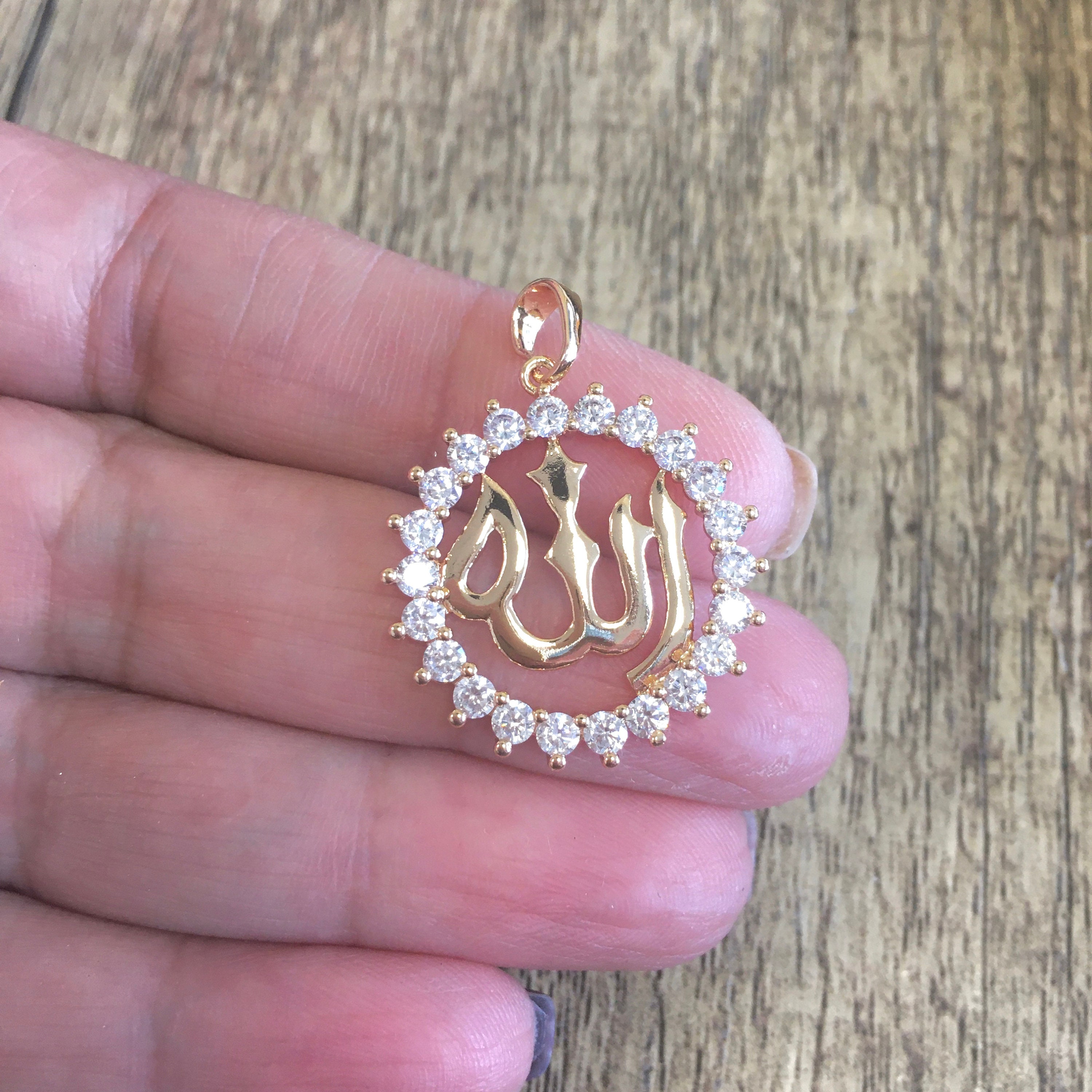 Allah Charms Allah Gold Pendant 18k Gold Plated Dull Gold - Etsy