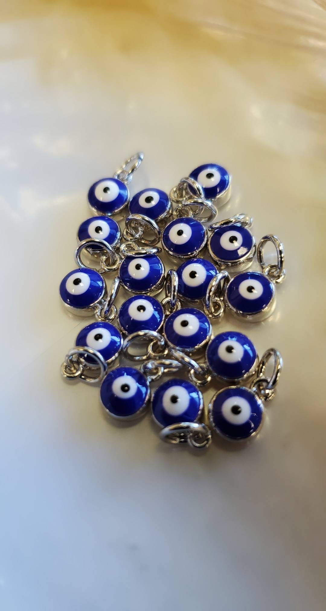 Evil Eye Charm Blue Evil Eye Light Blue Evil Eye Brass Evil - Etsy Hong ...