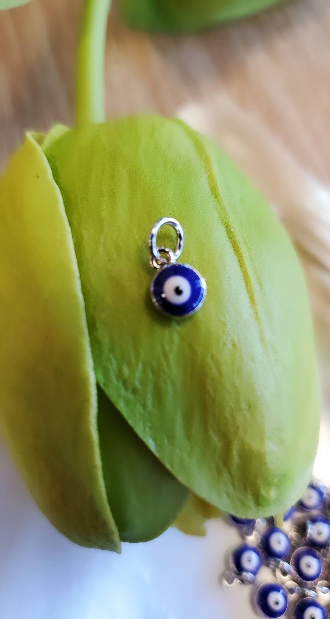 Evil Eye Charm Blue Evil Eye Light Blue Evil Eye Brass Evil - Etsy Hong ...