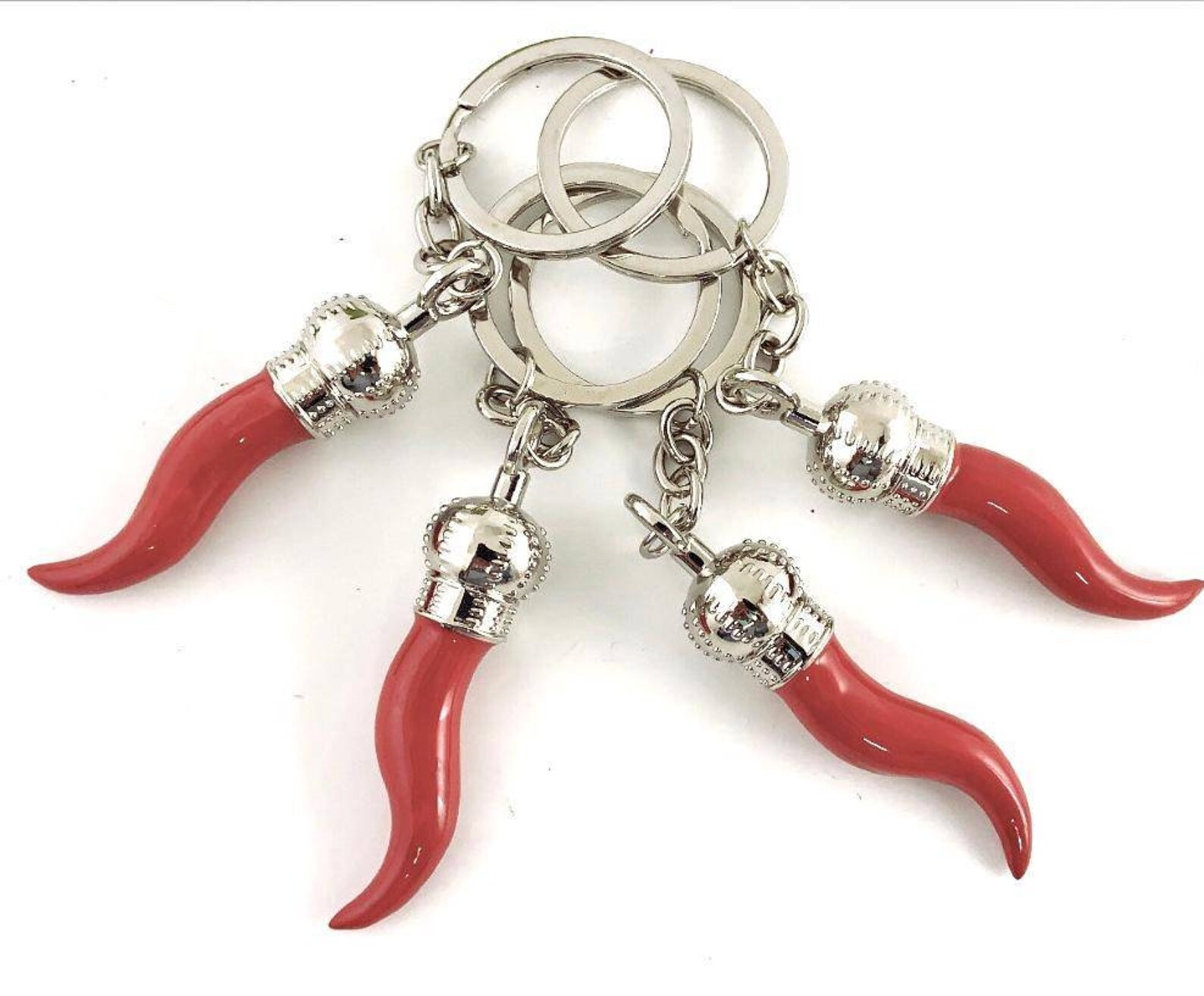 Cornicello Horn Keychain Italian Red Horn Keychain Cornetto - Etsy