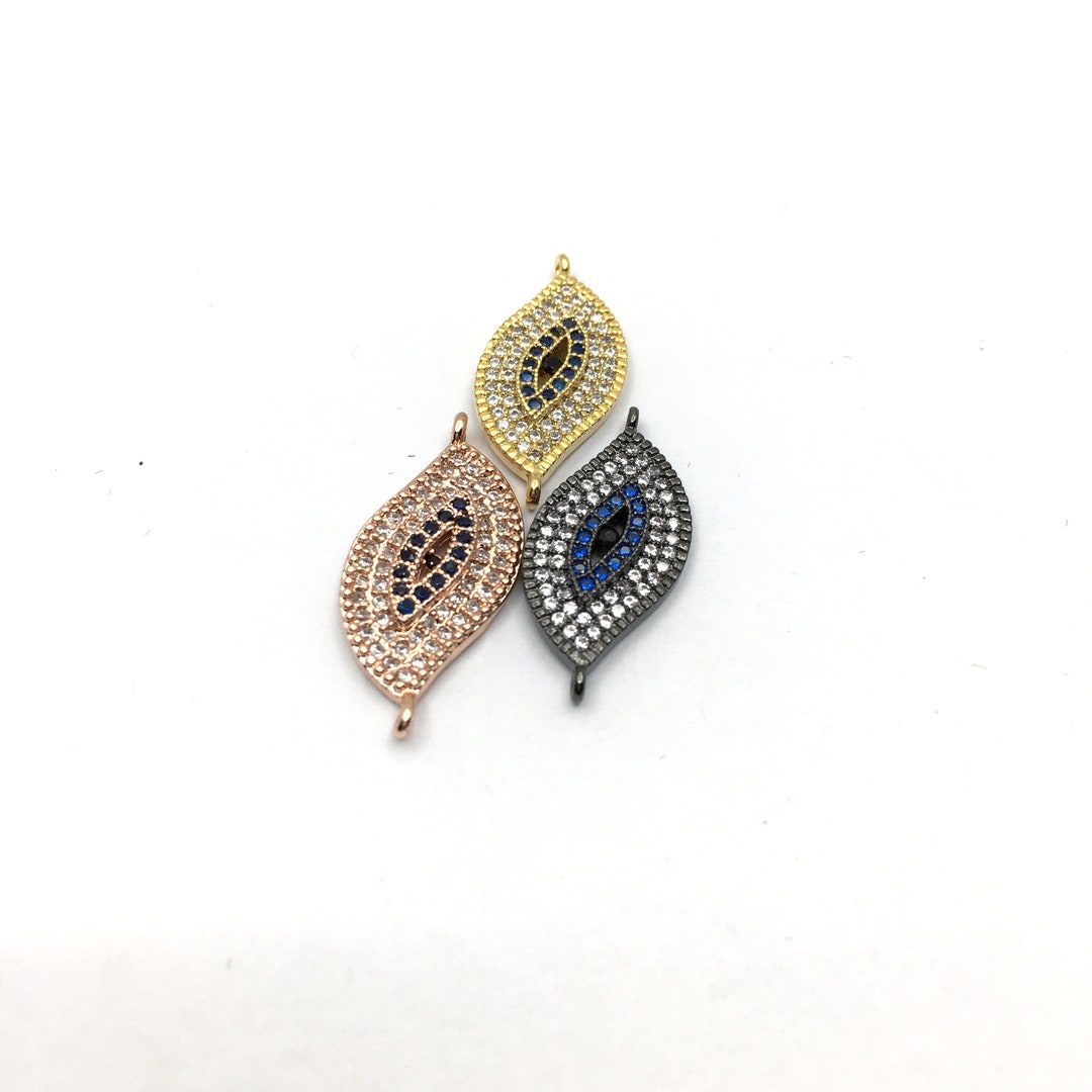 Cubic Zirconia Evil Eye Shape Connectors for Bracelet Making - Etsy