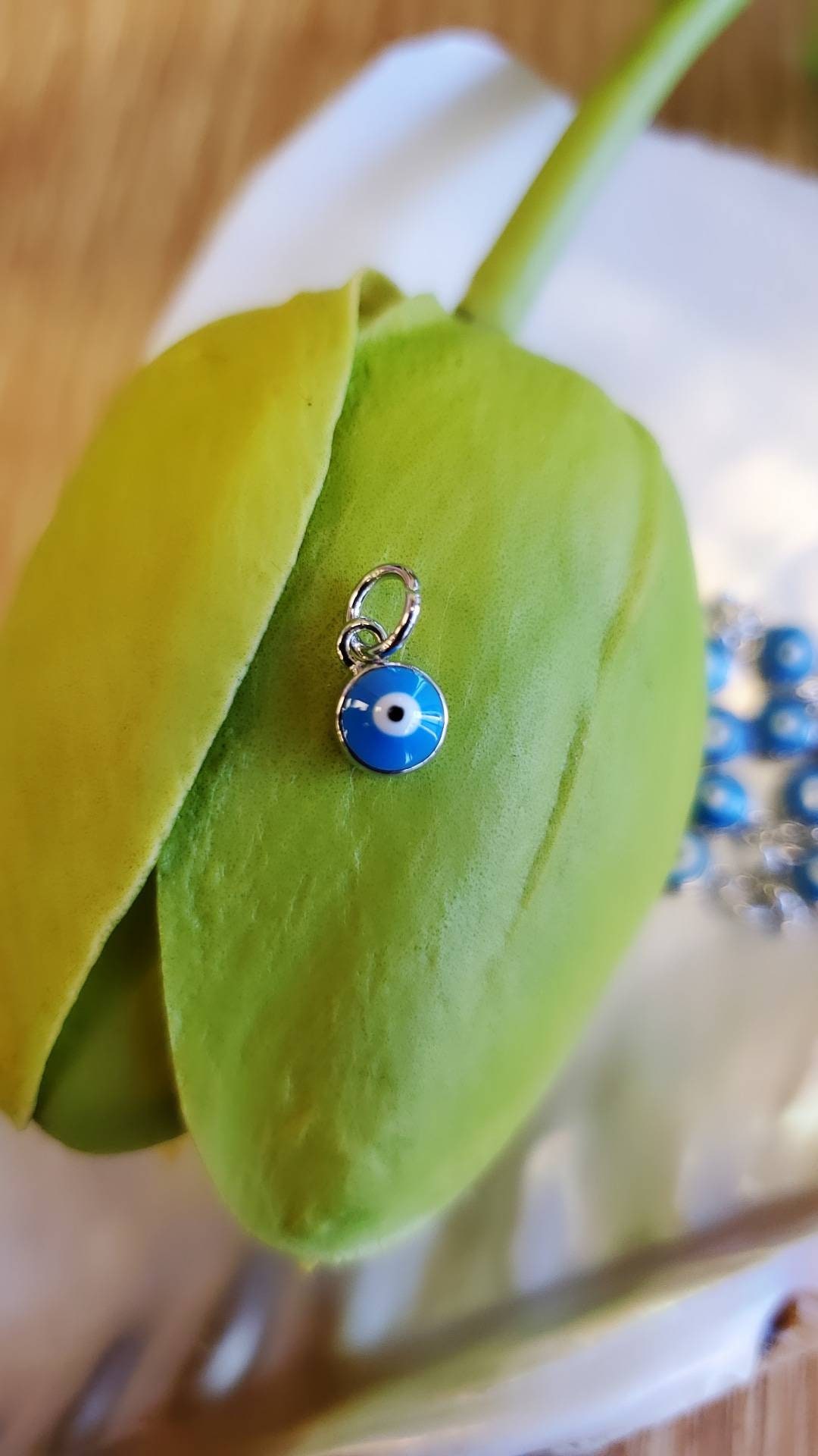 Evil Eye Charm Blue Evil Eye Light Blue Evil Eye Brass Evil - Etsy Hong ...