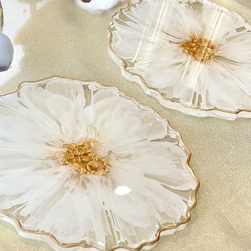 Coasters With Real Dried Flowers Gift Home Décor Flower - Etsy