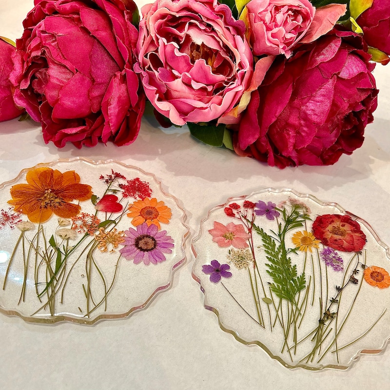 Resin Flower Coaster - Etsy Australia