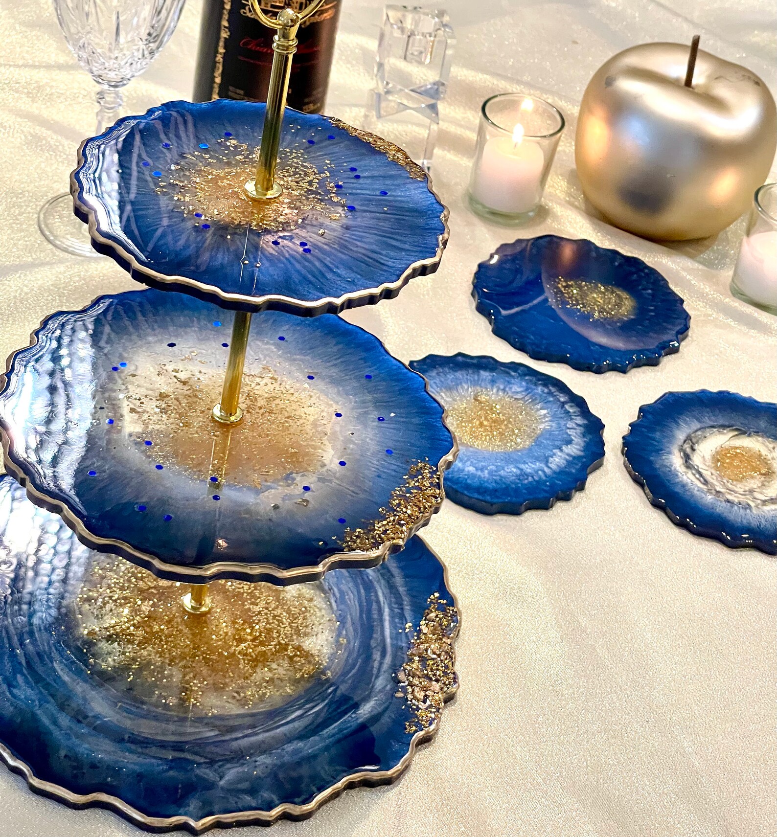 Geode 3 Tier Cake Stand - Etsy