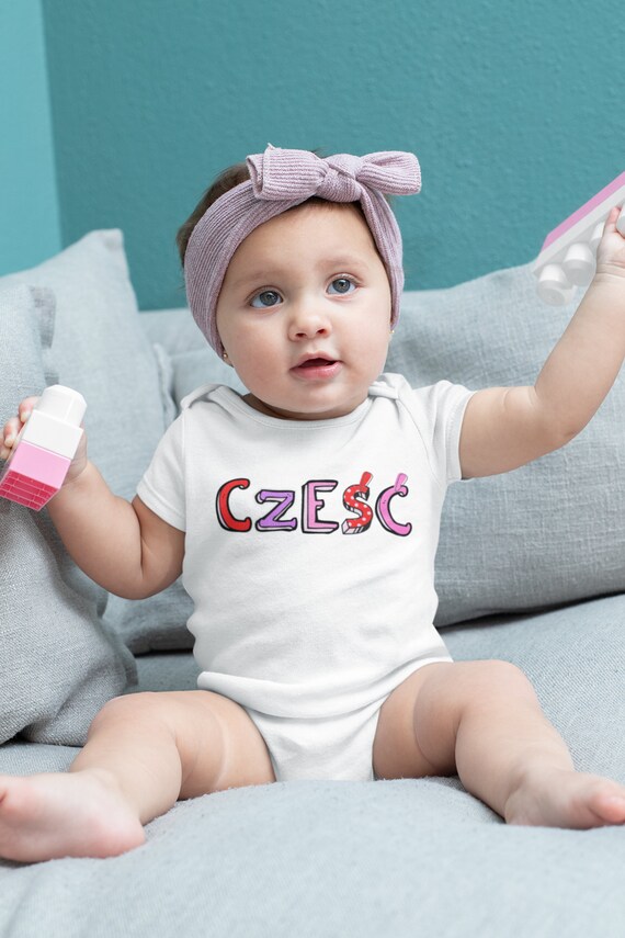 Polish Baby Onesie Czesc Baby Bodysuit Polska Baby Outfit Polish Baby Announcement Poland Clothes New Baby Outfit Pregnancy Reveal Etsy